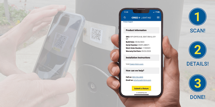 QR Code Enabled Field Serviceability - Cree Lighting