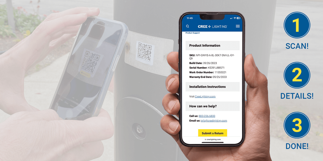 QR Code Enabled Field Serviceability - Cree Lighting